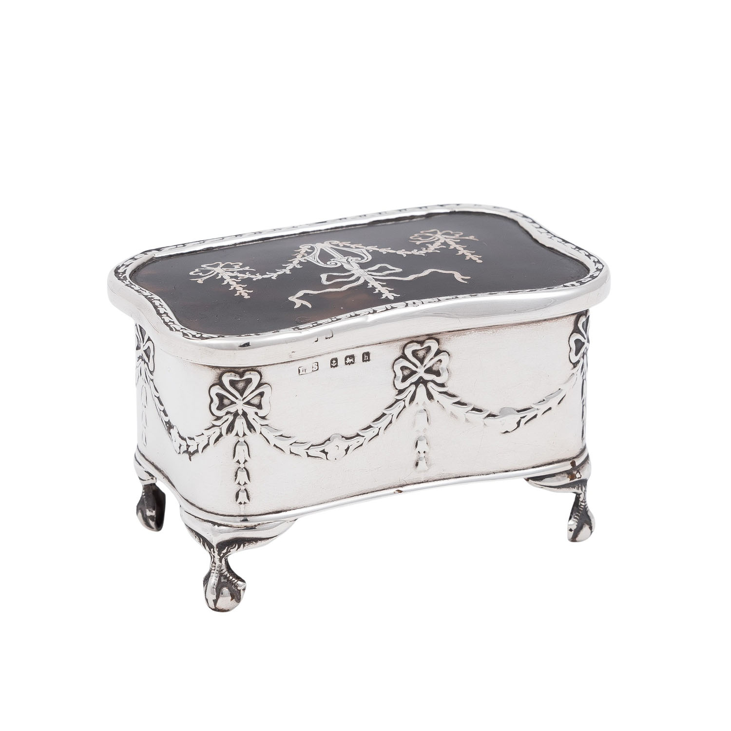 BIRMINGHAM Small casket with tortoiseshell lid, 925 silver, 1907 ...